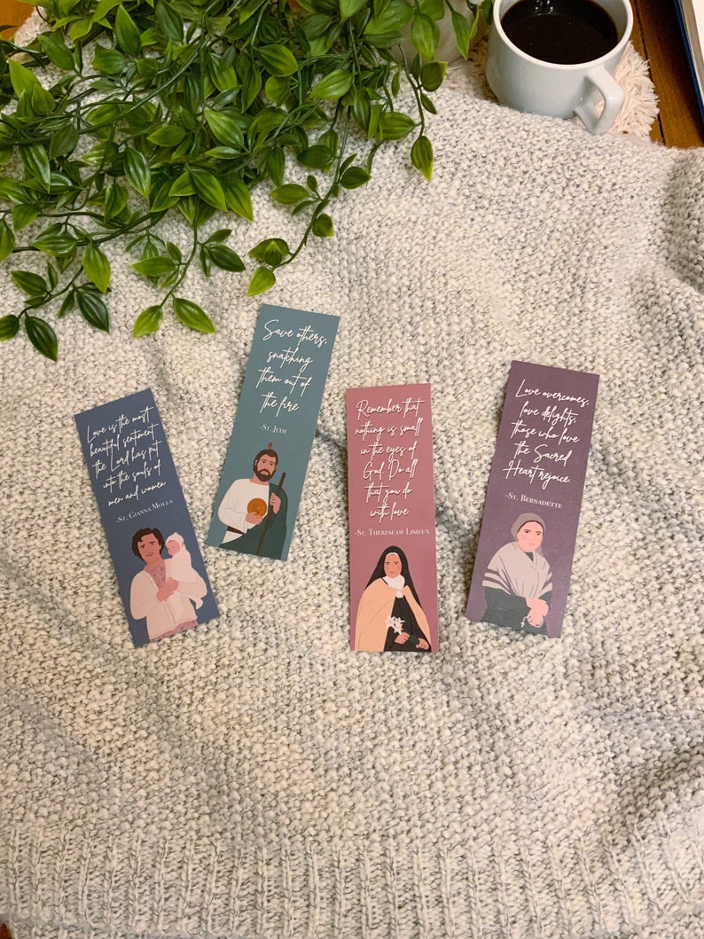 Catholic Saint Bookmarks: Inspirational Quote Bookmarks - Etsy