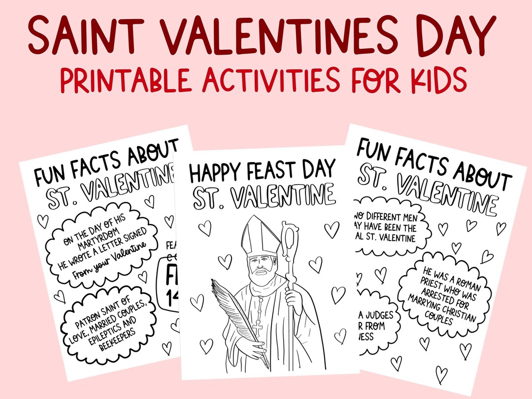 Saint Valentines Day Activity and Coloring Packet, Catholic Kids ...
