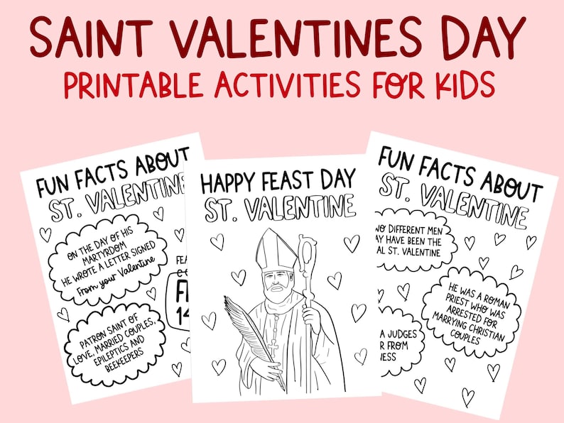 Saint Valentines Day Activity and Coloring Packet, Catholic Kids ...