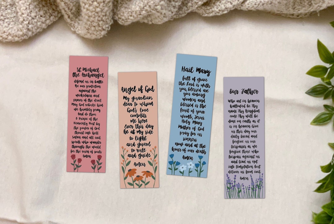 Catholic Prayer Bookmarks: Inspirational Quote Bookmarks, Waterproof ...