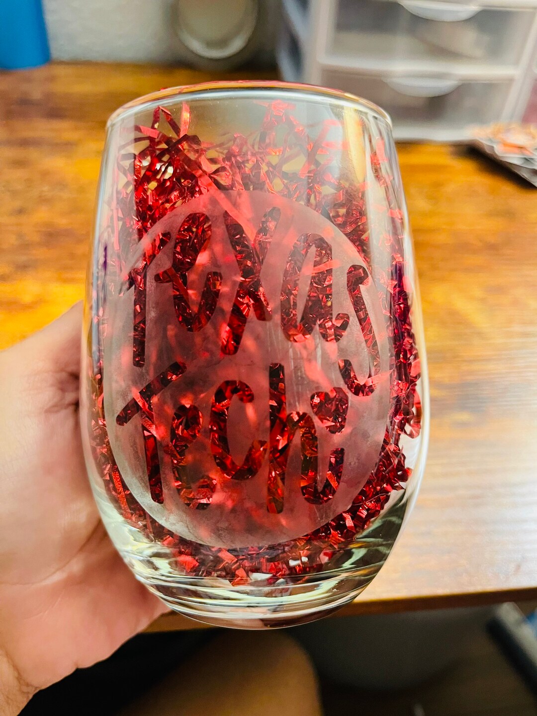 Texas Tech Etch Glass Cup - Etsy