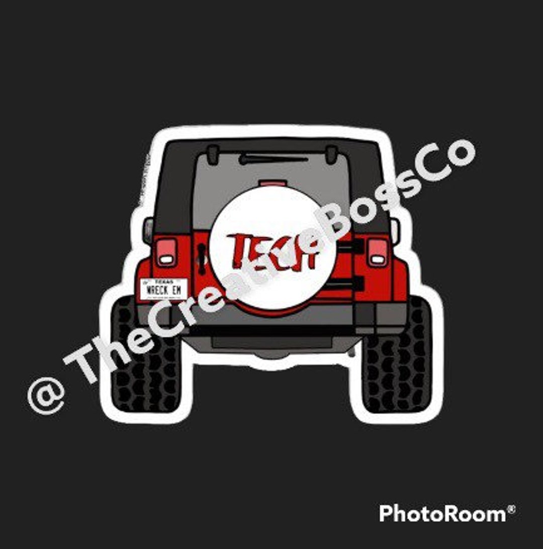 Texas Tech Jeep Vinyl Decal Stickers - Etsy