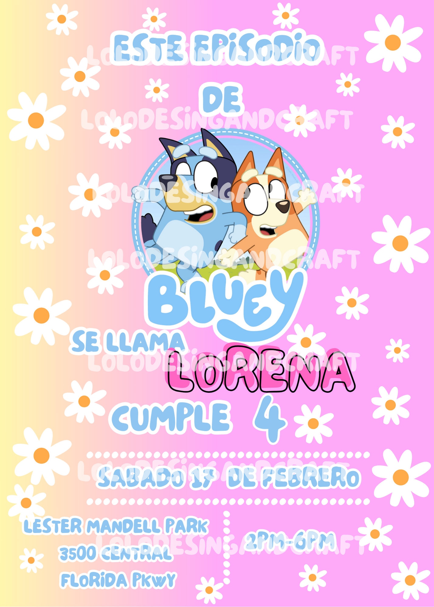 Bluey Digital Birthday Invitation/ Invitacion De Cumpleaños De Bluey ...