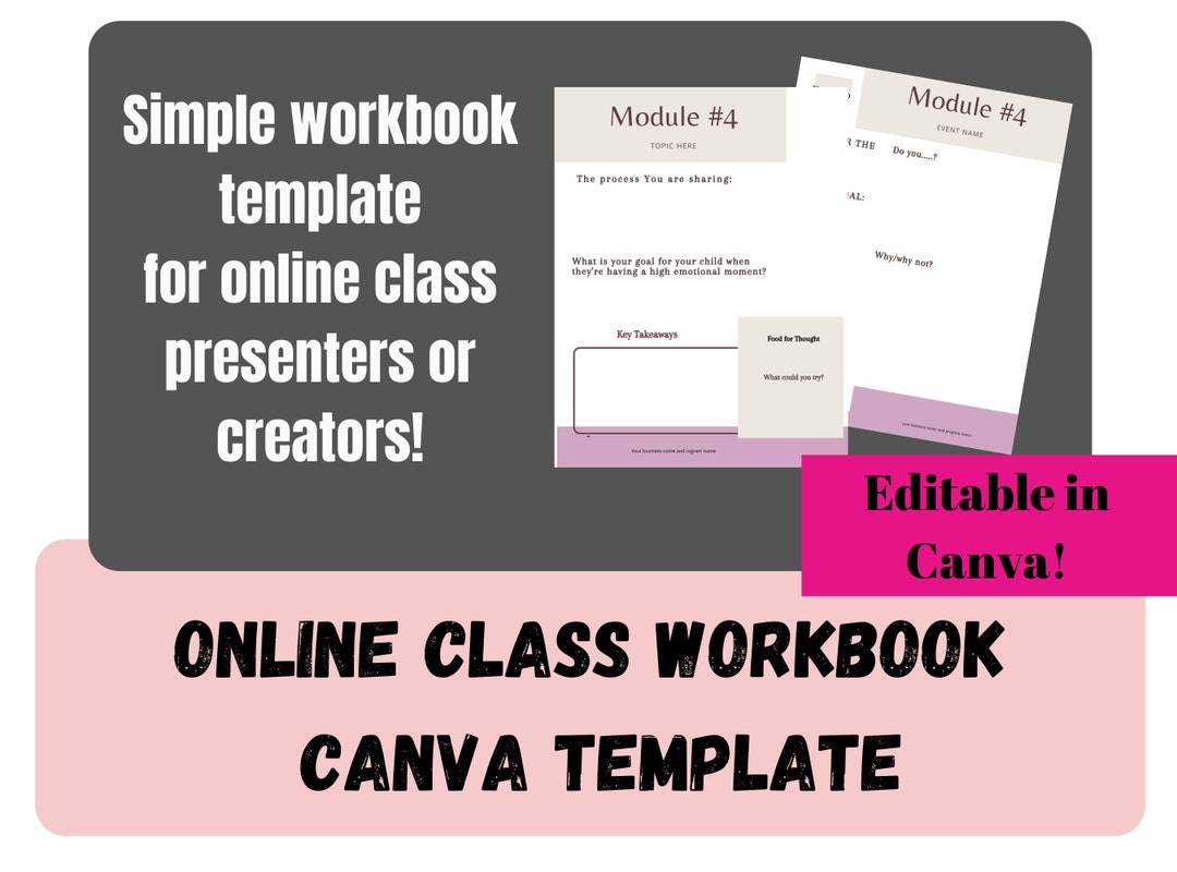 Webinar Workbook Template- Simple Editable in Canva - Etsy