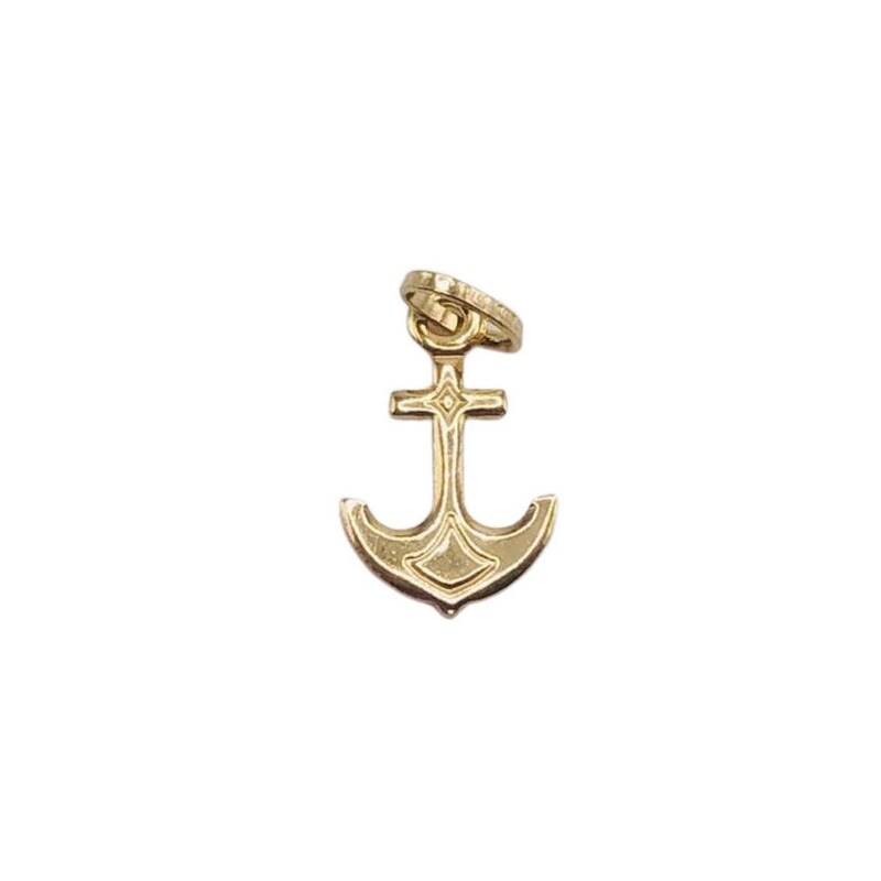 Gold Anchor Pendant - Etsy