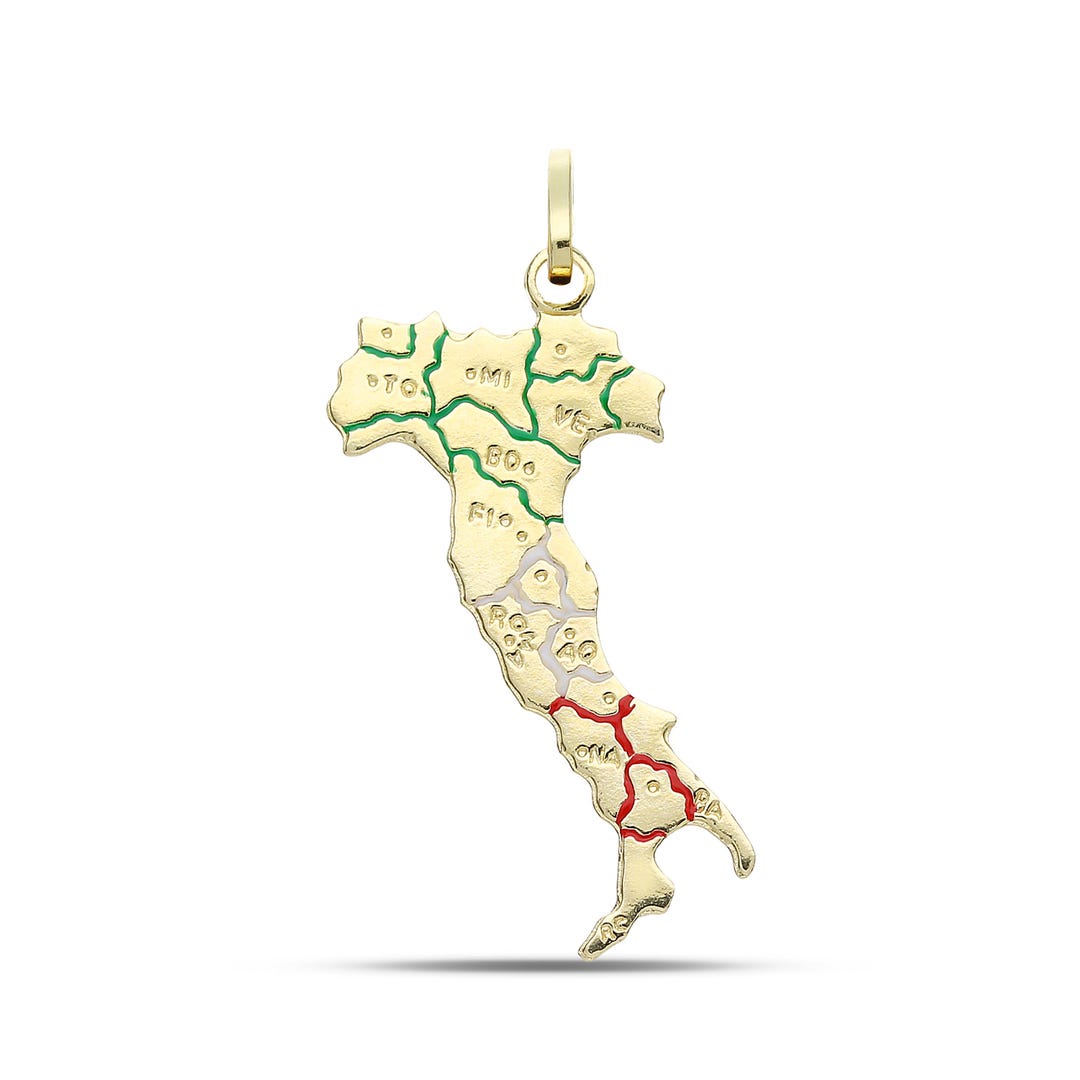 18k Yellow Gold Italy Pendant - Etsy