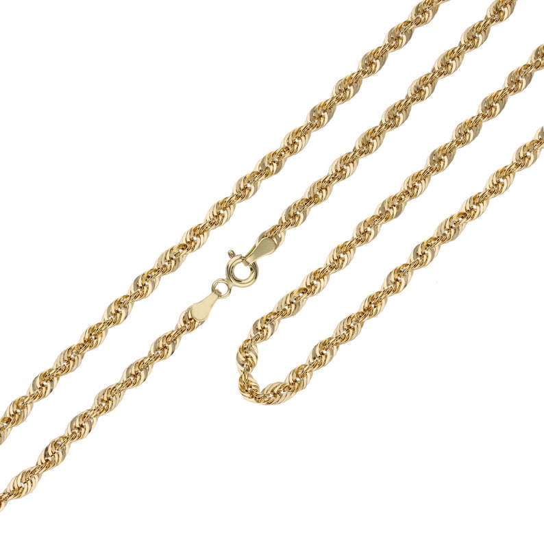 18k Yellow Gold Rope Chains - Etsy
