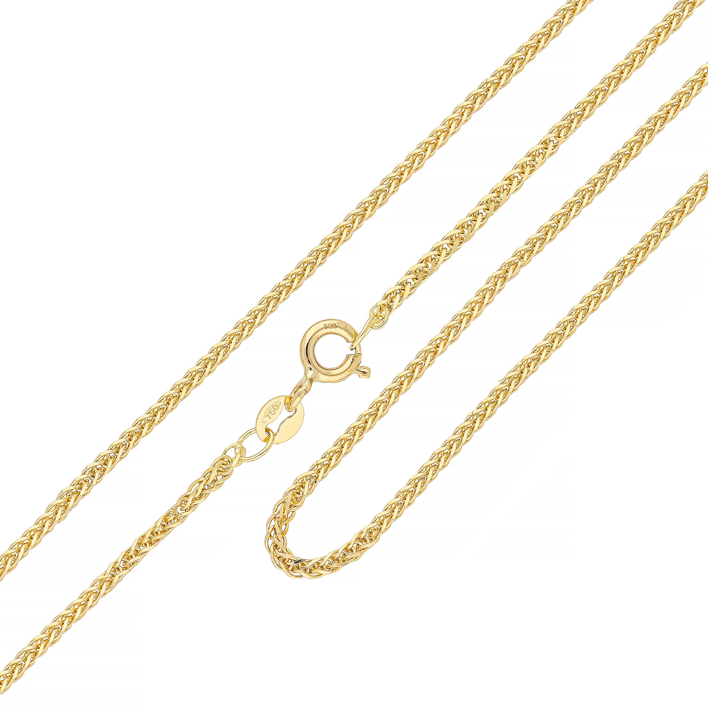 18k Yellow Gold Wheat Chain Etsy