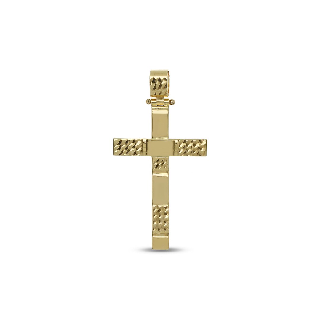 18k Gold Simple Cross Pendant - Minimalist & Elegant - Etsy