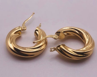Italian 18k Gold Hoop Earrings - Etsy
