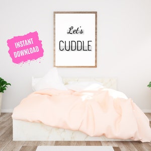 Let's Cuddle, Printable Wall Hanging, Home Decor - Etsy