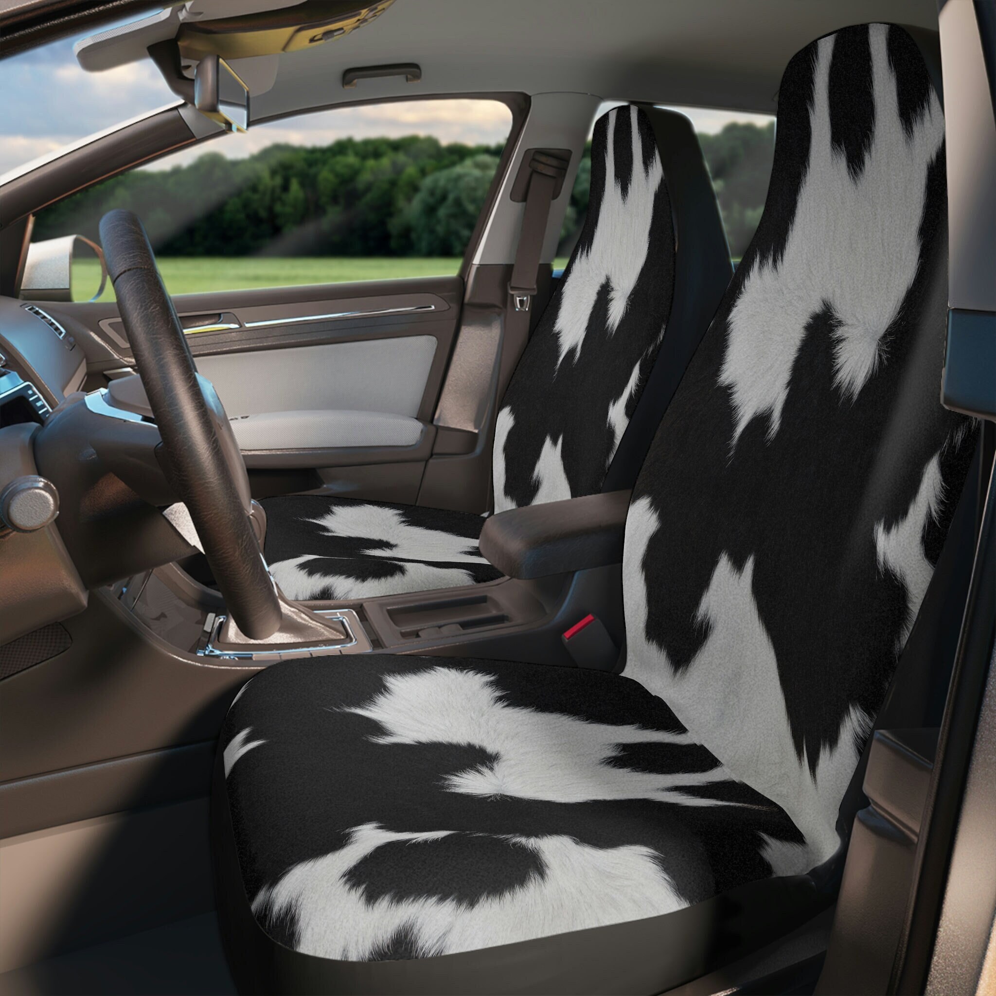Cow Print Car Seat Covers/ Western Car Accessories/ Western - Etsy