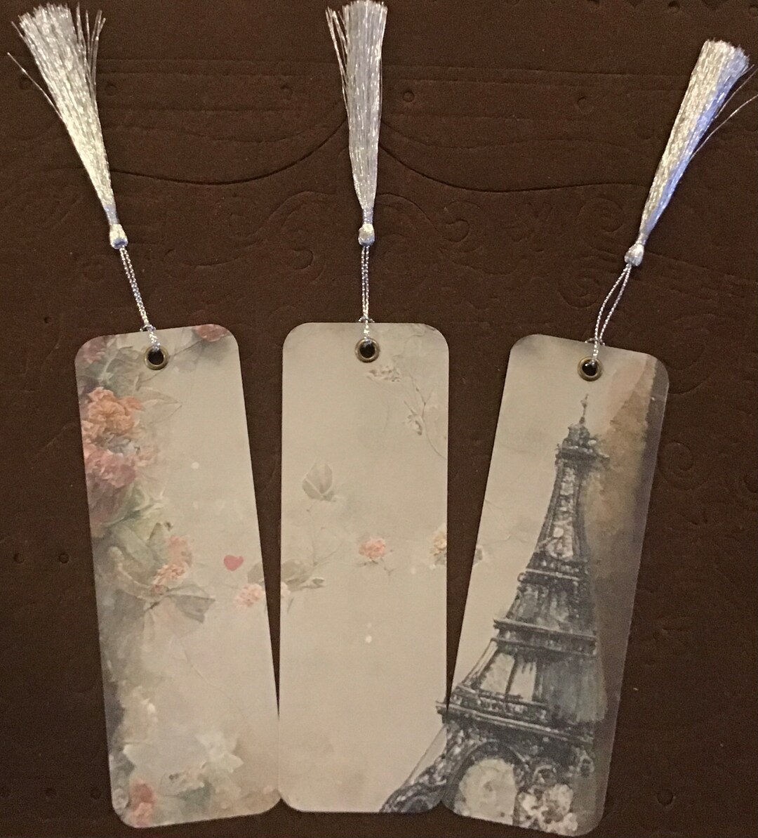 Paris/eiffel Tower, Laminated Bookmark, Set of Three - Etsy