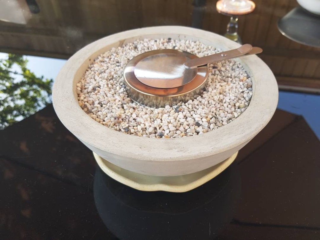 Handmade Concrete Tabletop Fire Bowl | Bio Ethanol Burner, Indoor ...