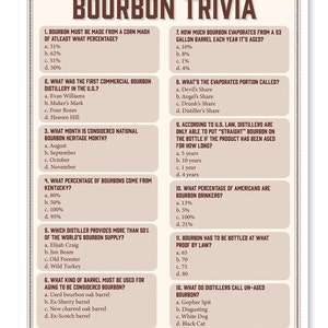 Bourbon Trivia Game: Whiskey Party, Birthday (printable Instant ...