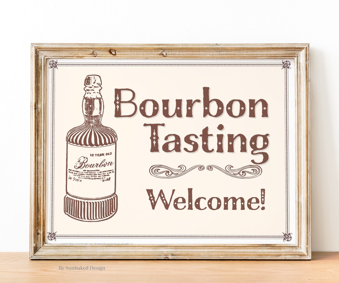 Bourbon Tasting Poster - Bourbon Tasting Welcome Sign - Bourbon Tasting ...