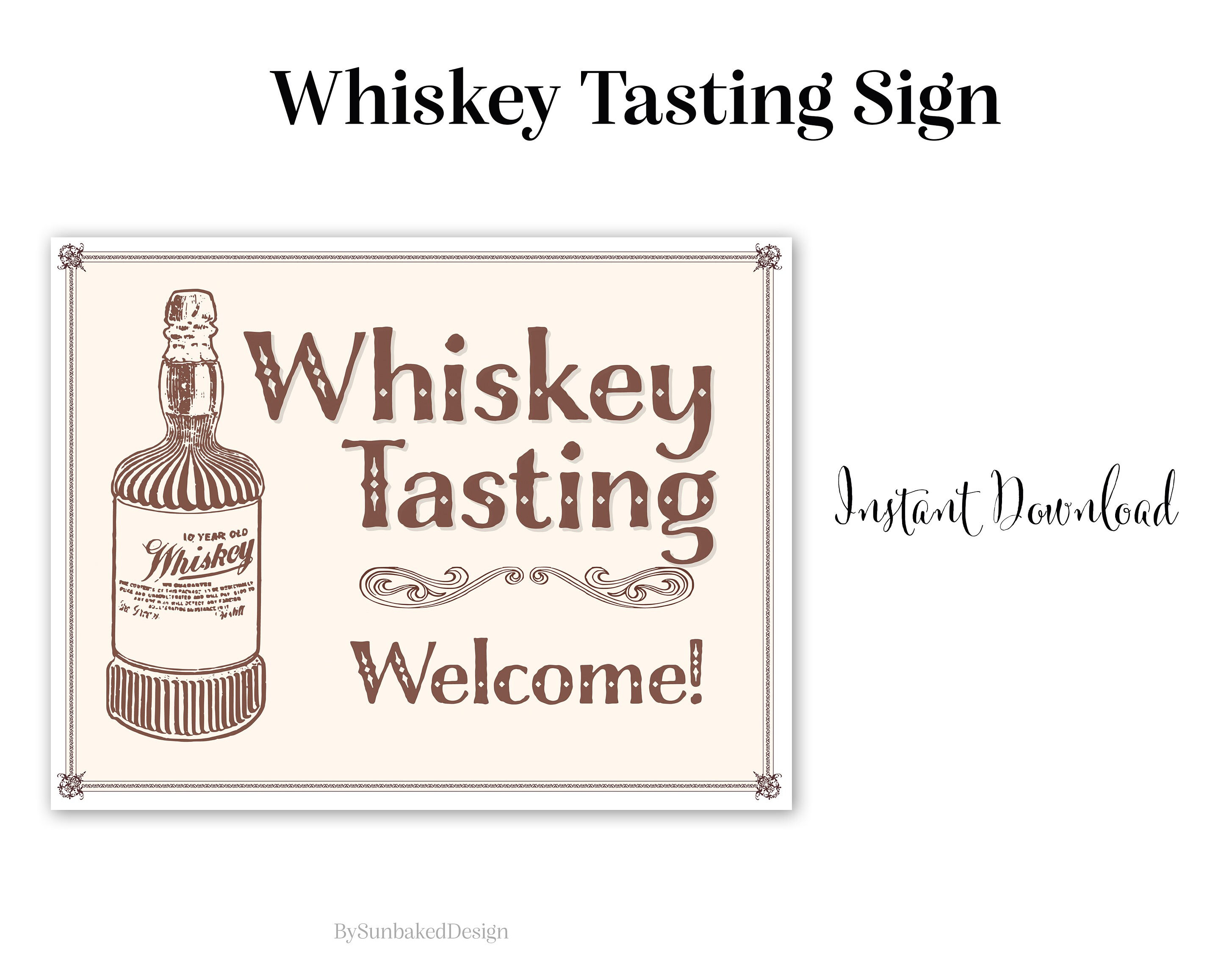 Whiskey Tasting Sign - Whiskey Tasting Welcome Sign - Whiskey Tasting ...