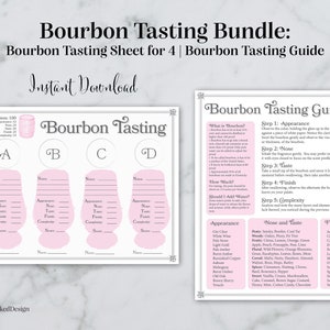 Bourbon Tasting Bundle for Ladies Night - Bourbon Tasting Sheet for 4 ...
