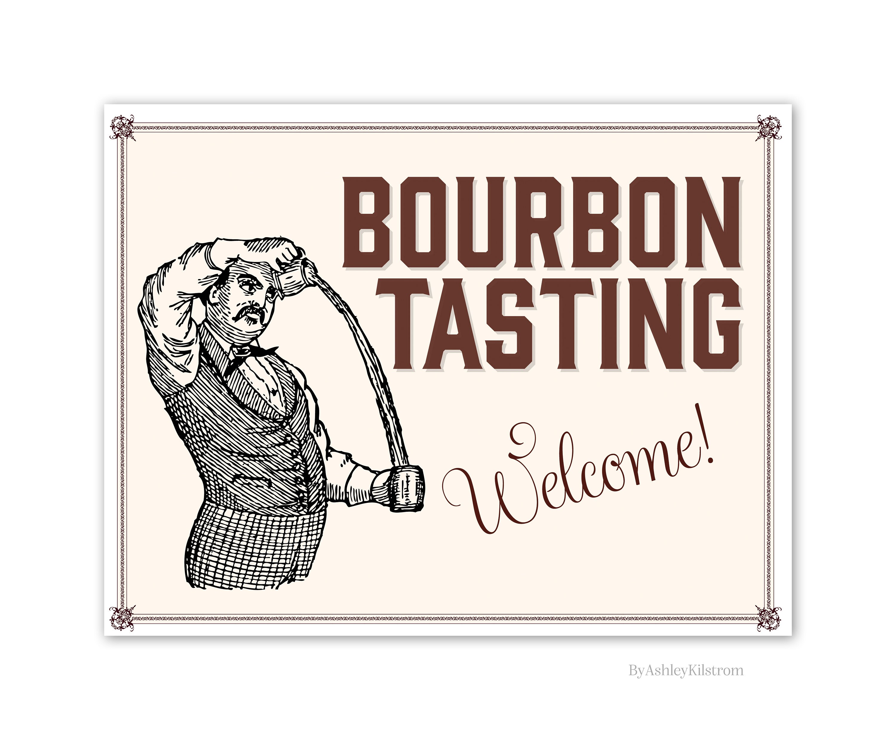 Bourbon Tasting Sign - Bourbon Tasting Party - Bourbon Tasting Welcome ...