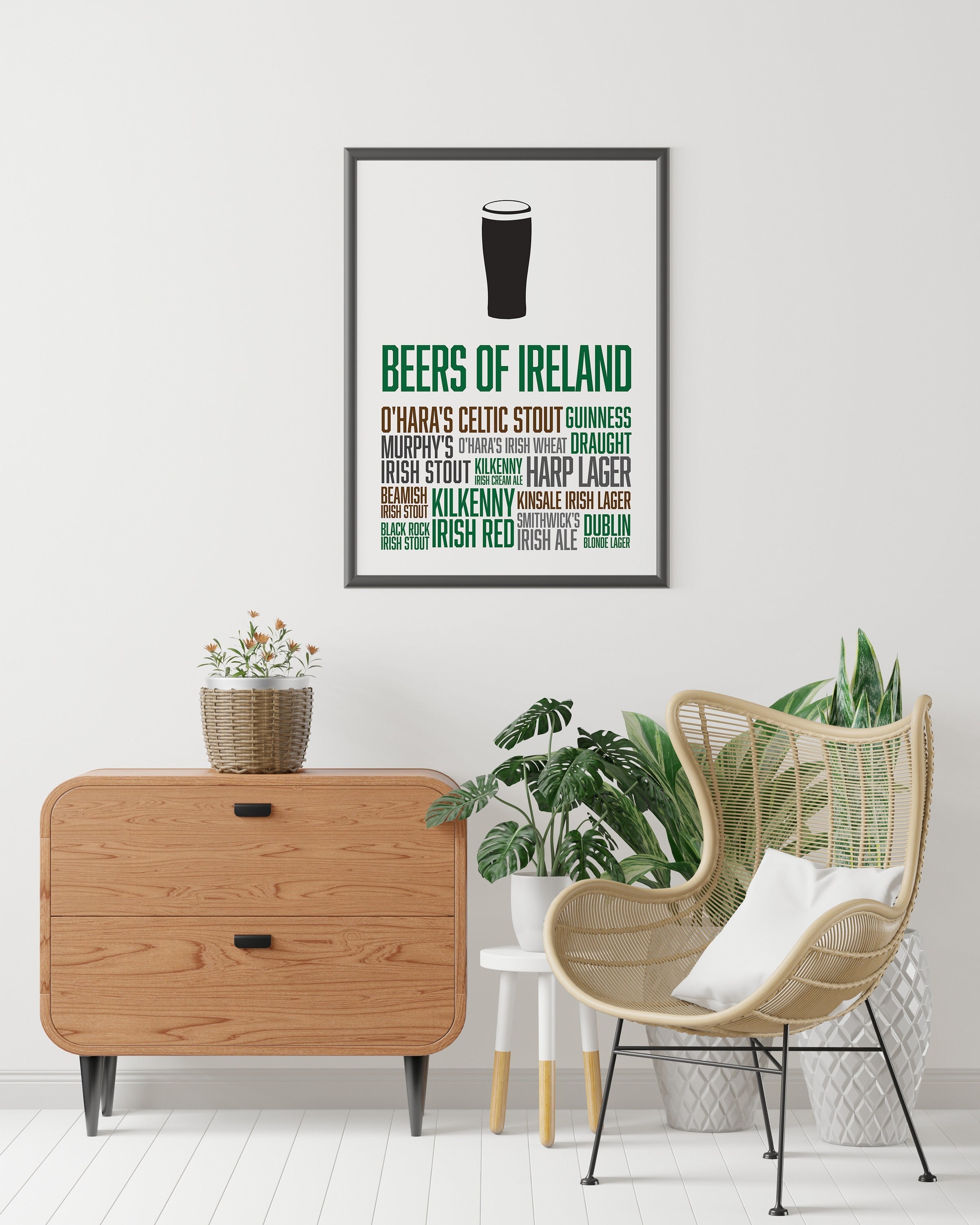 Irish Beer Poster, Beers of Ireland, St. Patrick's Day Decor ...