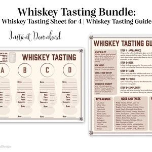 Whiskey Tasting Bundle Whiskey Sheet for 4 and Whiskey - Etsy