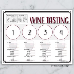 Wine Tasting Kit: Professional Score Sheet & Guide (printable) - Etsy