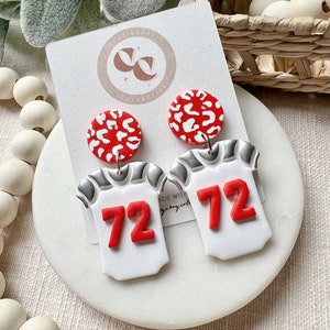 Custom Football Jersey Dangle Polymer Clay Football Earrings Custom ...
