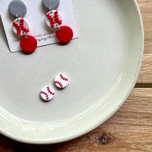 Custom Baseball Dangle Polymer Clay Baseball Earrings Handmade Clay ...