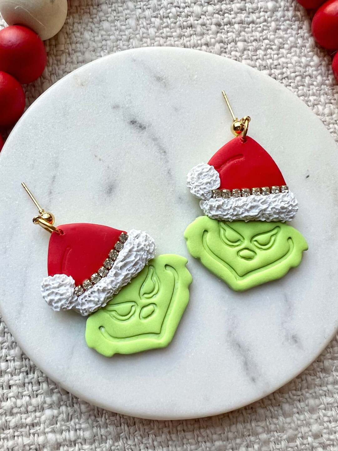 Grinch Dangle Grinch Earrings christmas Movie Dangle - Etsy