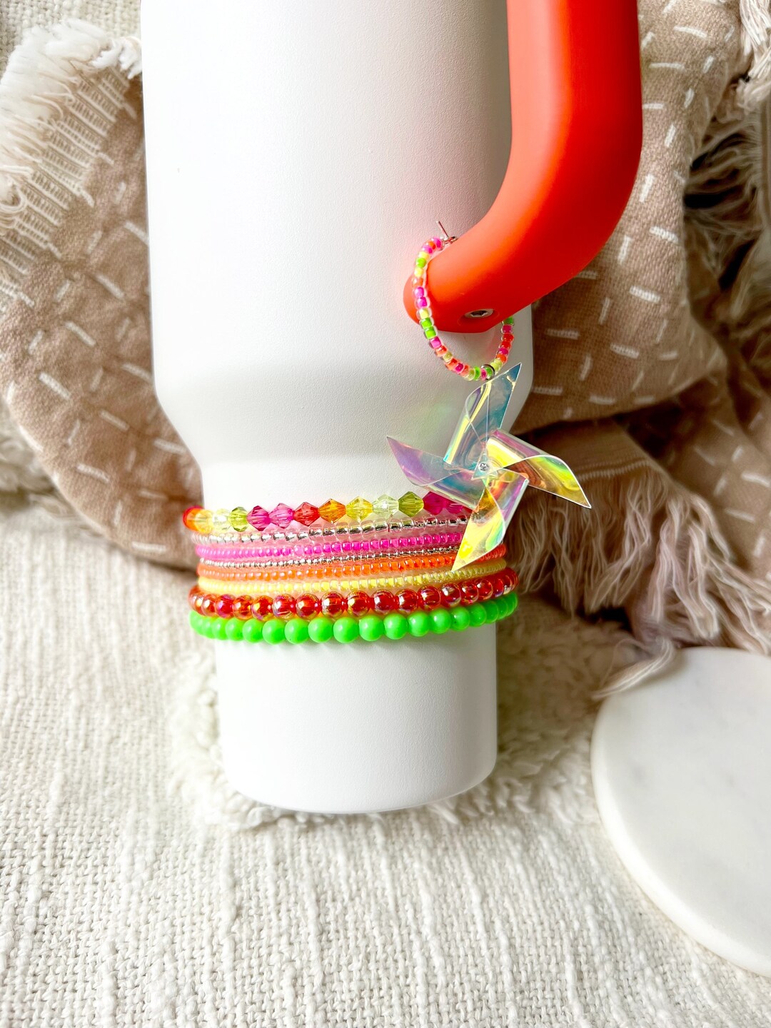 Pinwheel Handle Charm Tumbler Charm Stanley Handle Charm Neon Stanley ...