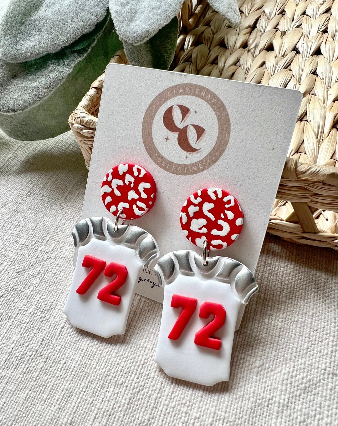 Custom Football Jersey Dangle Polymer Clay Football Earrings Custom ...