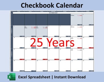 Checkbook Calendar - Etsy