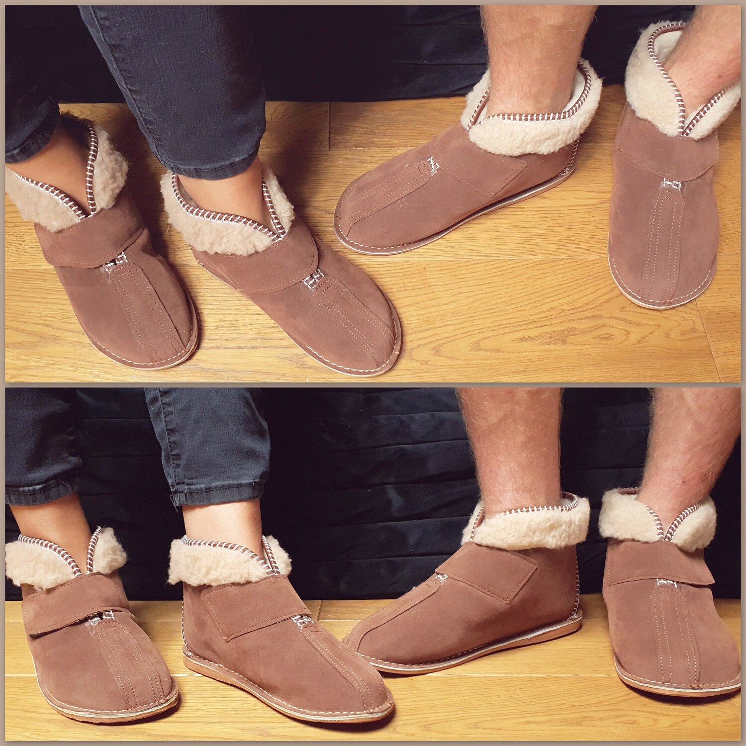 Home High Slipers 100% Natural Leather Fluffy Fur Unisex - Etsy