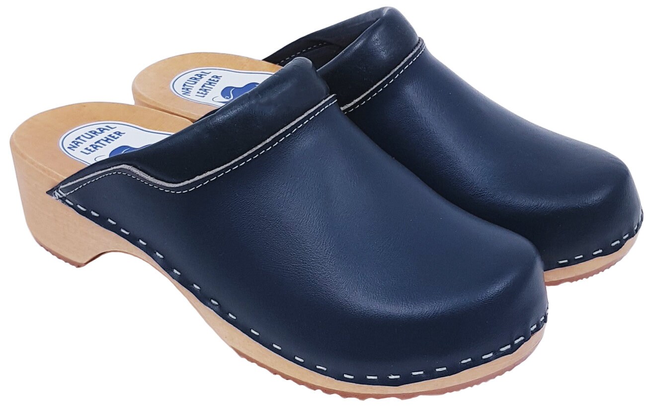 Women Leather Clogs Wood Medical Clogs Very Comfortable Womens Shoes ...
