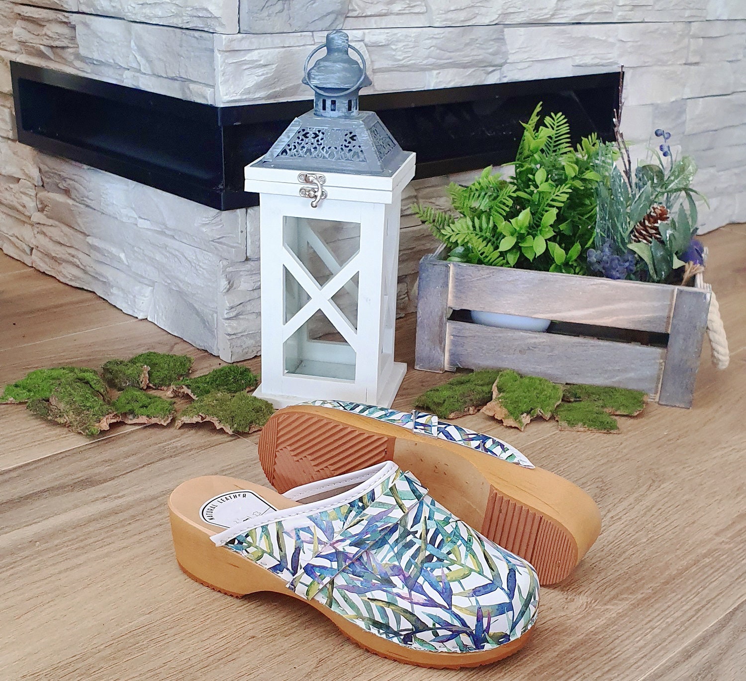 Women Clogs With Beautiful Patterns and Colors Leather Wood - Etsy