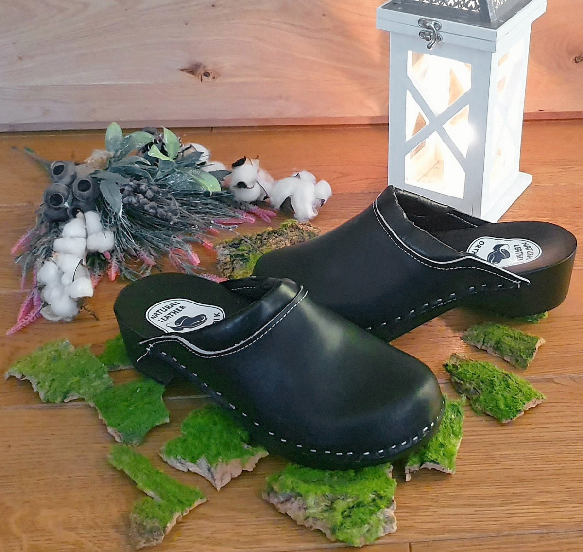 Wooden clogs Brown large color F3 Medical