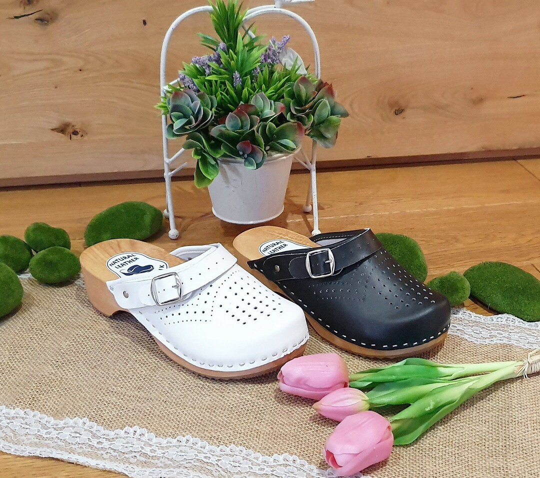 Clogs Medical Leather Sandals Women's Clogs Wooden Moccasins - Etsy