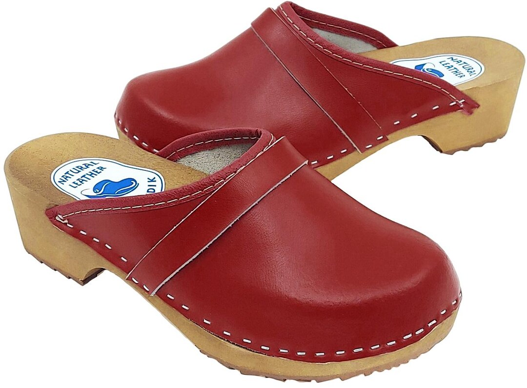 RED Clogs Full Leather Simple Flip Flops Women's Medical Clogs 35-42 - Etsy