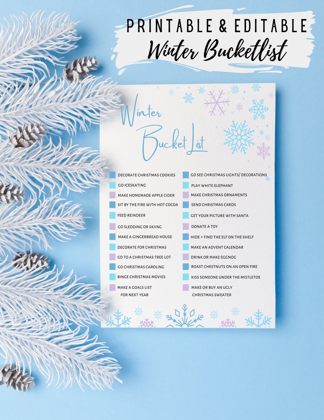 Winter Bucketlist, Christmas Bucketlist, Winter Bucket List, Christmas ...