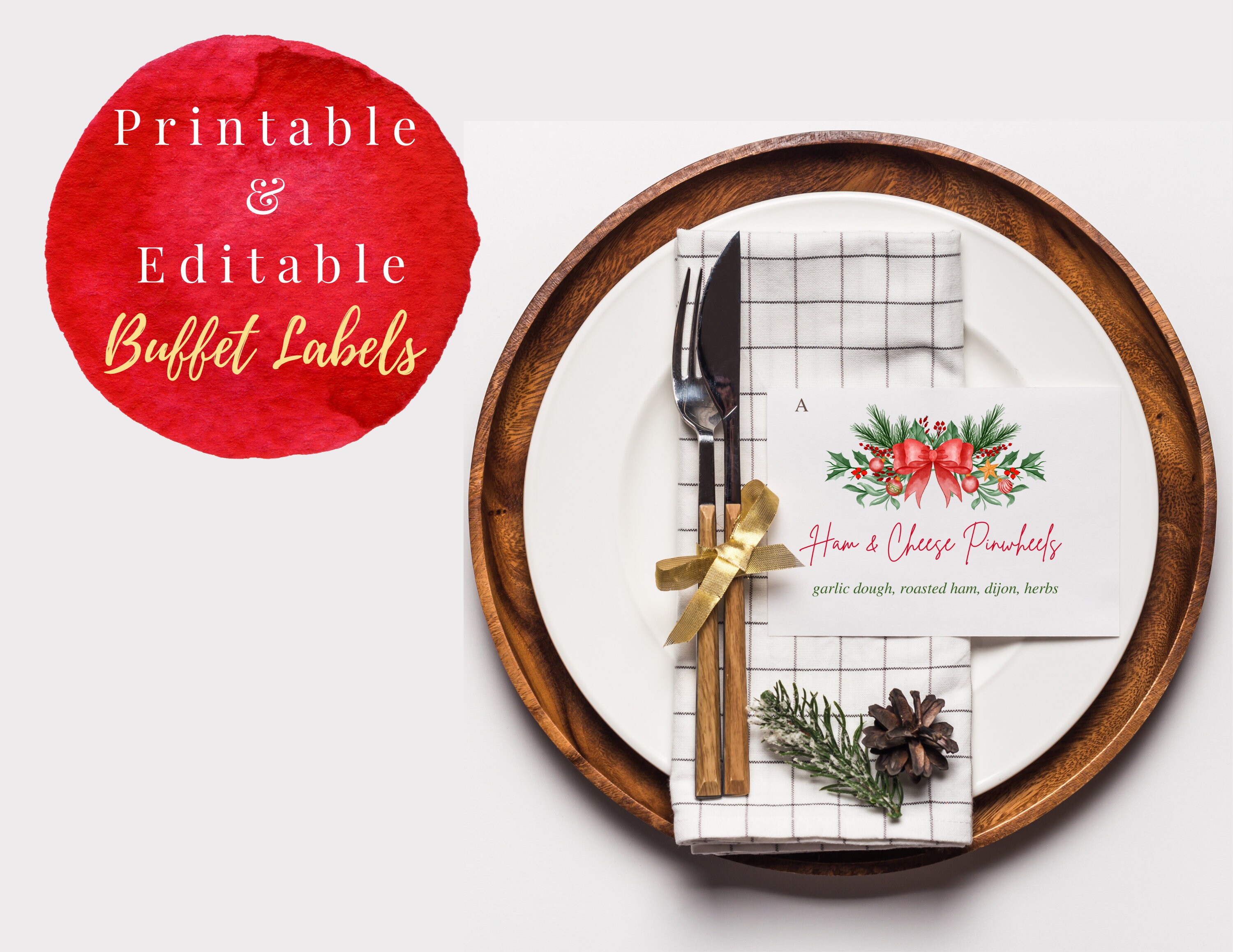 Christmas Stationery, Christmas Buffet Labels, Christmas Food Labels ...