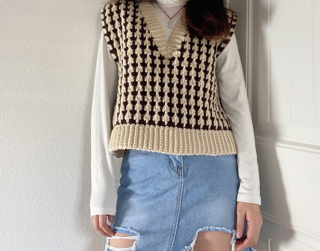 Crochet Checkered Vest Top | Crochet Top Women - Etsy