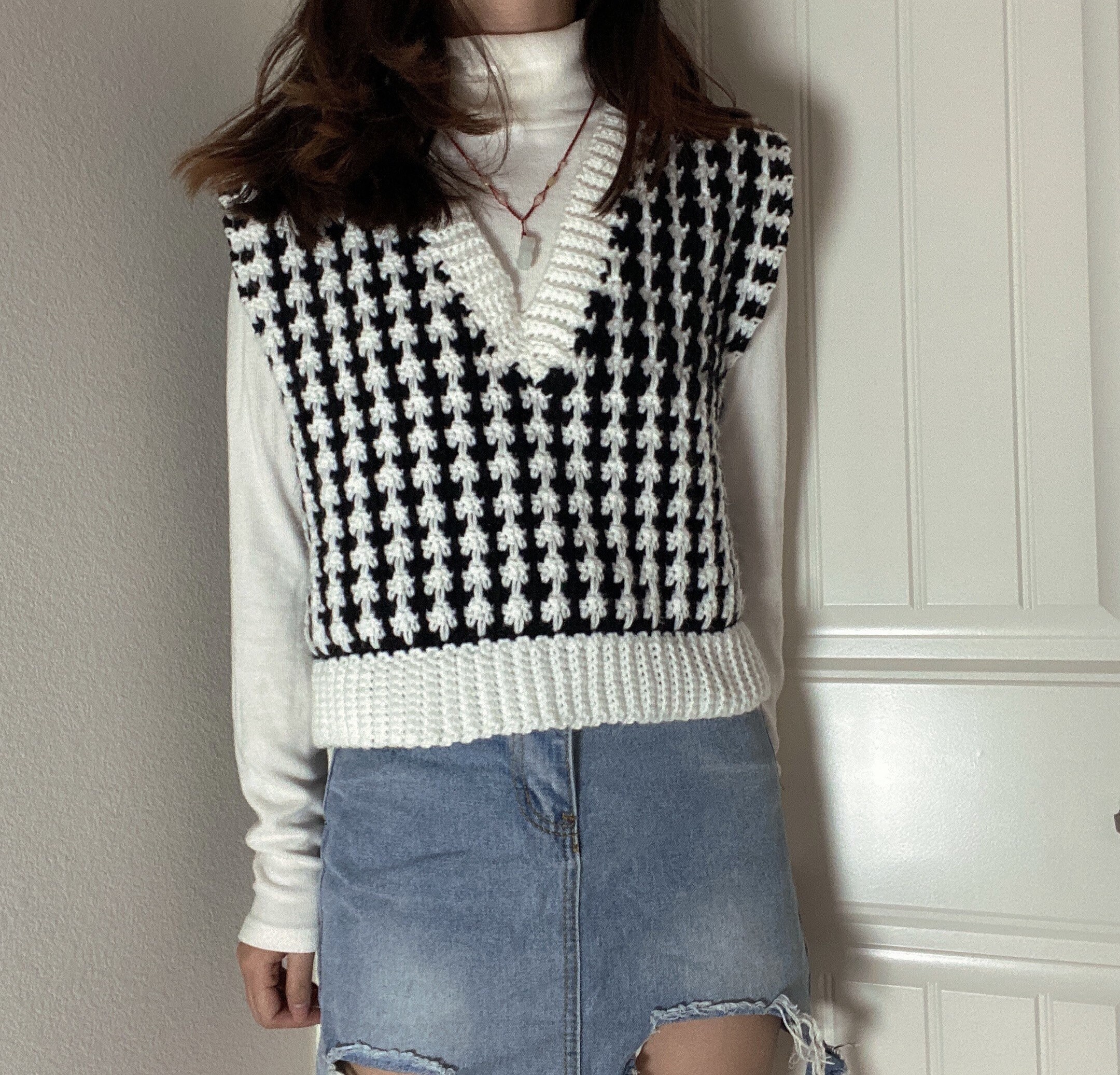 Crochet Checkered Vest Top | Crochet Top Women - Etsy