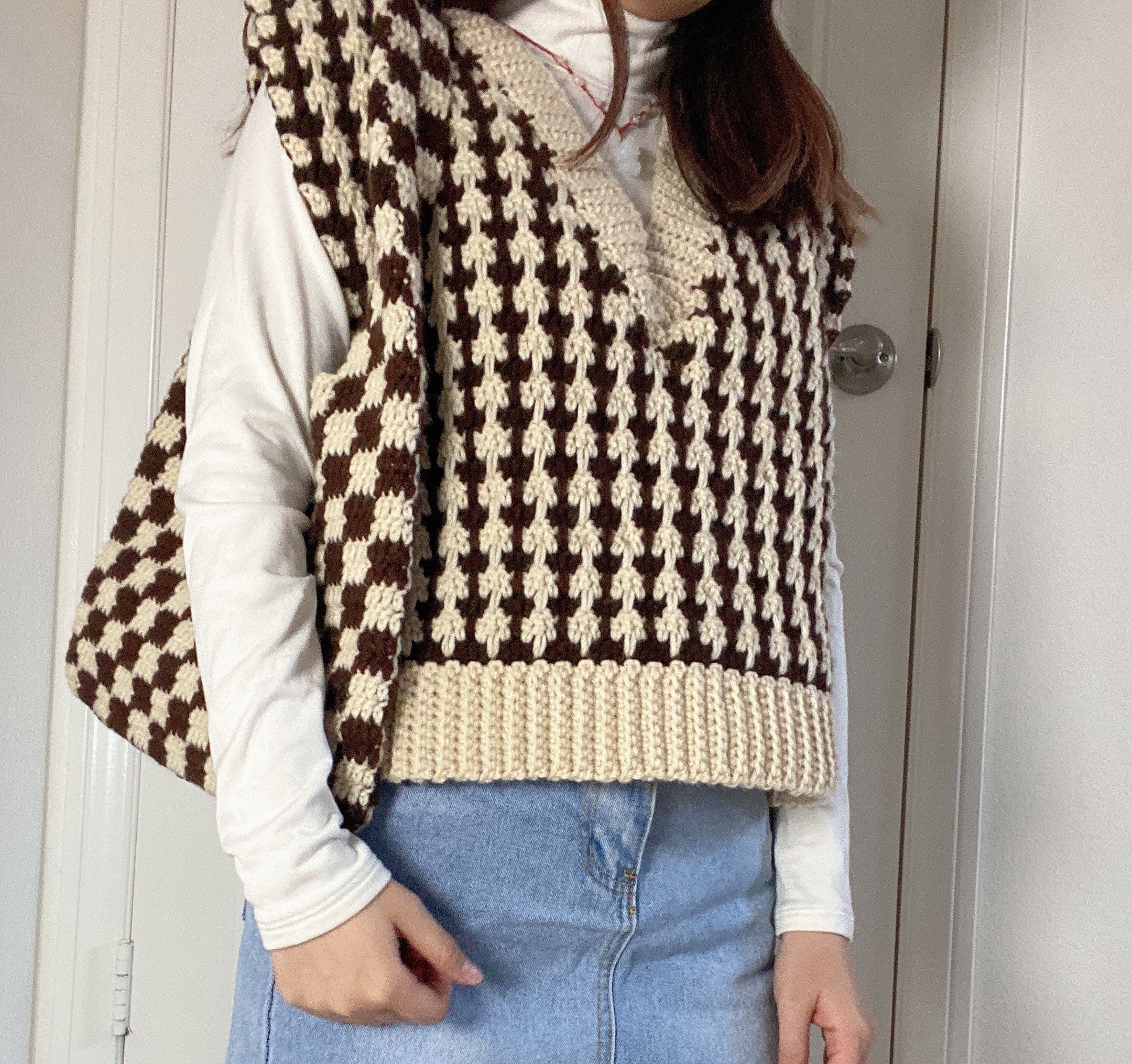 Crochet Checkered Vest Top | Crochet Top Women - Etsy