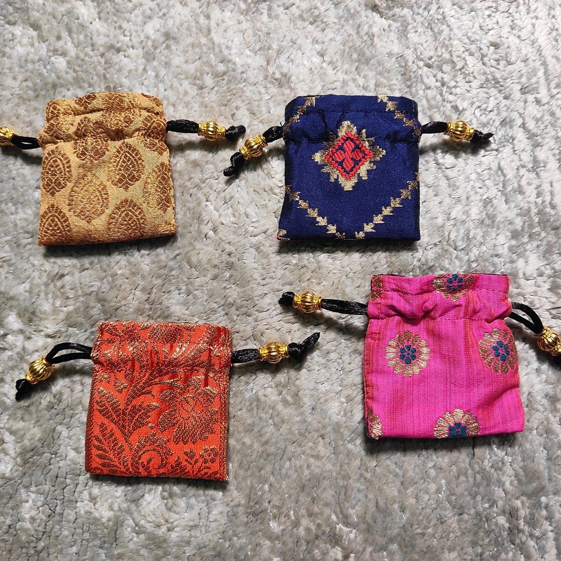 6×6 CM Pouch/brocade Pouch /mini Drawstring Pouch /coins Pouch /wedding ...