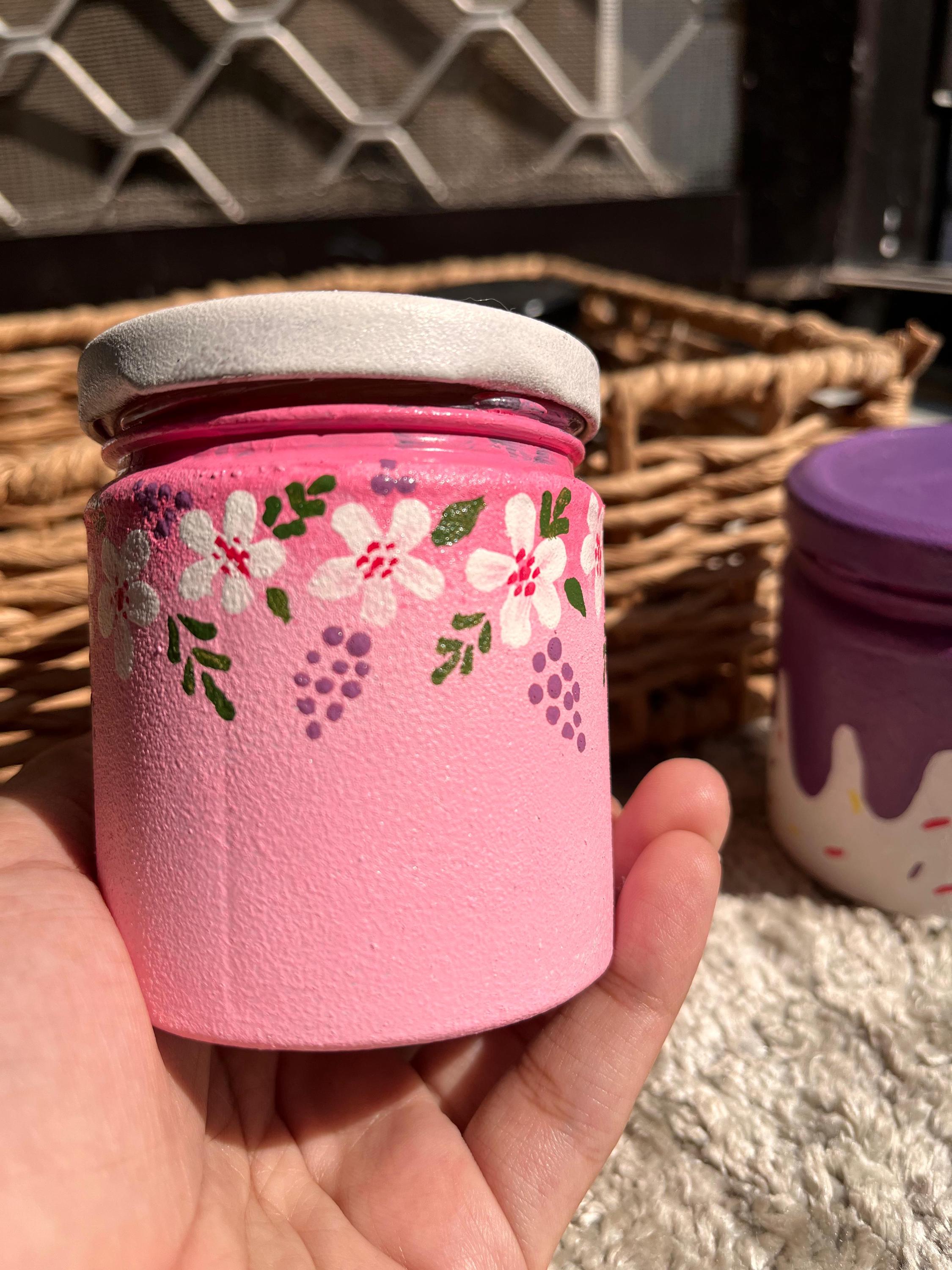 Hand-painted Glass Jar for Home Decor or Storage – Perfect Christmas ...