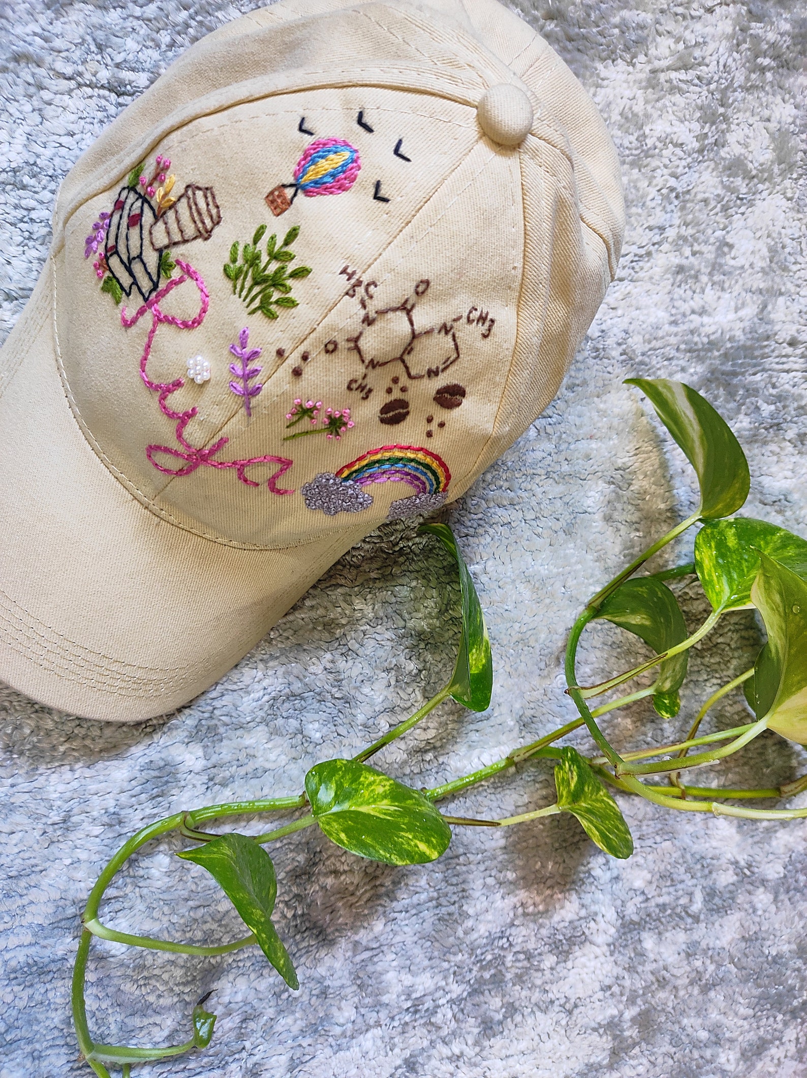 Hand Embroidered Personalized Cap / Personalised Embroidery Cap ...