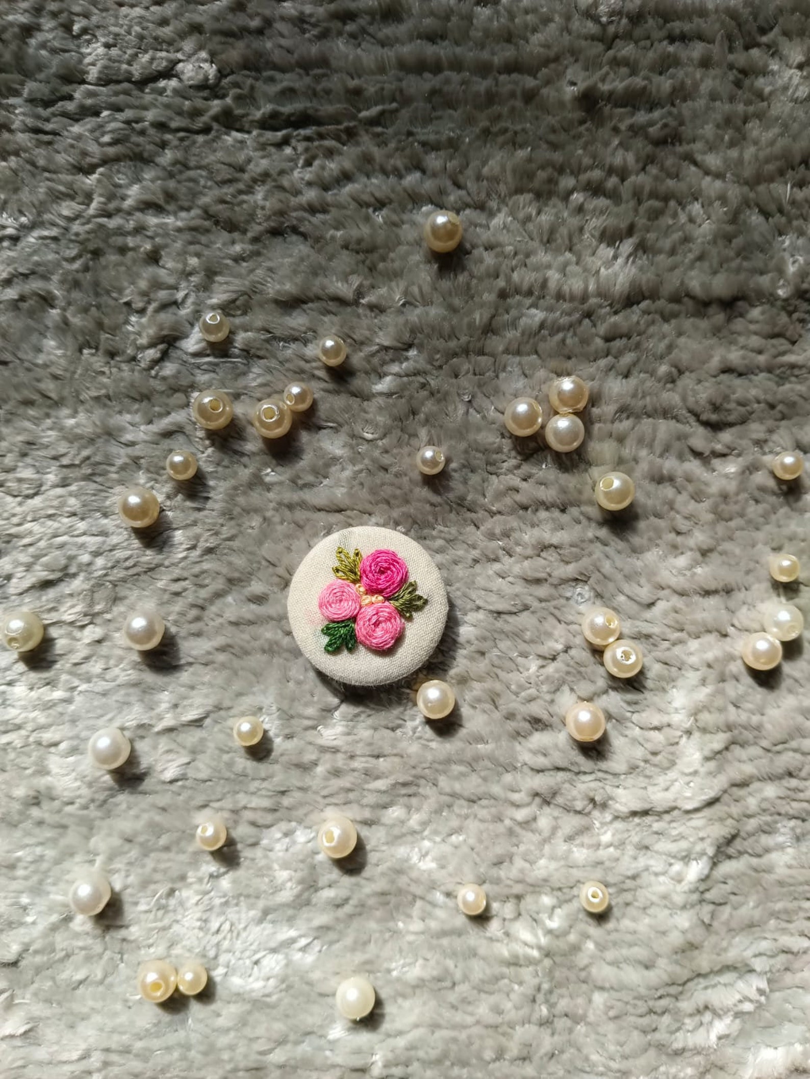 Floral Embroidered Big Size Buttons / Set of Hand Made Button ...