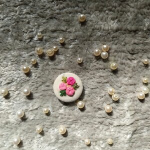 Floral Embroidered Big Size Buttons / Set of Hand Made Button ...