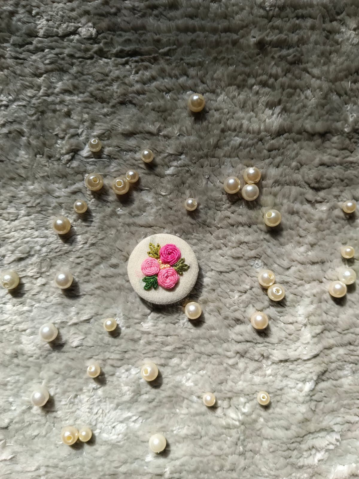 Floral Embroidered Big Size Buttons / Set of Hand Made Button ...