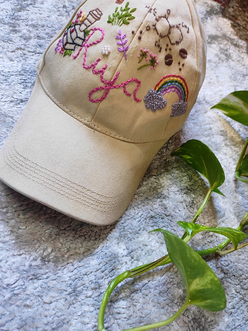 Hand Embroidered Personalized Cap / Personalised Embroidery Cap ...
